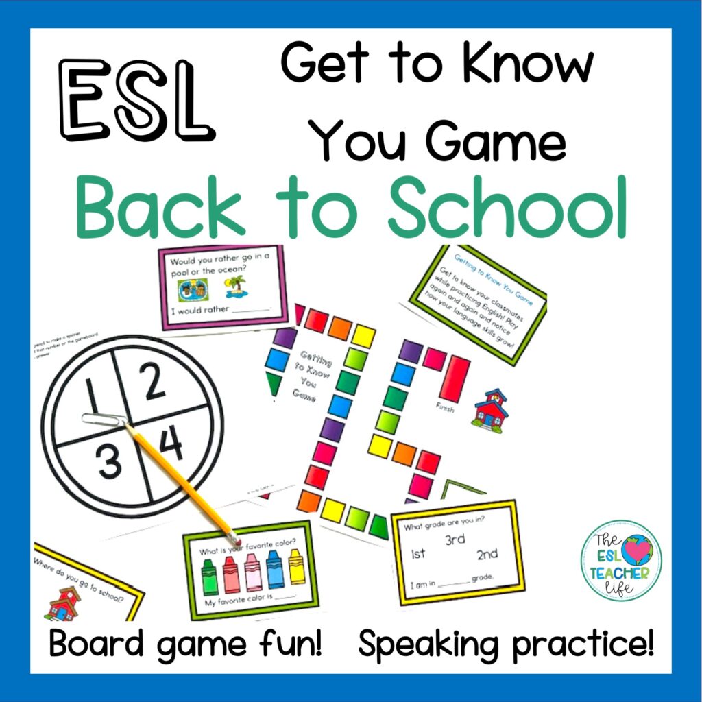 ESL Getting to Know You Activities - The ESL Teacher Life