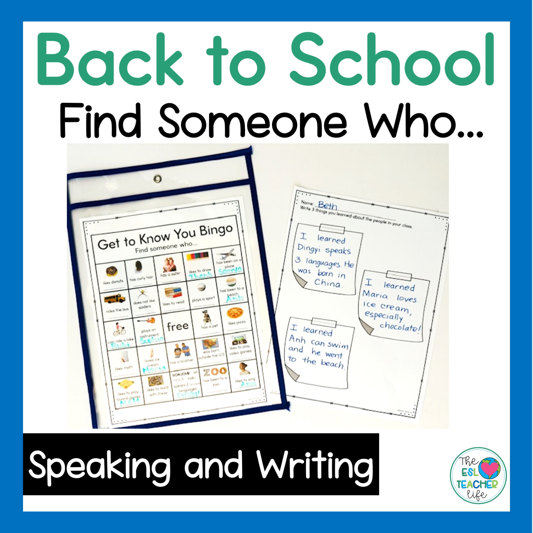 Back to School Icebreaker Activity - The ESL Teacher Life